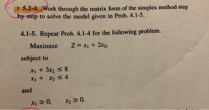Solved please solve this is the matrix form of the simplex | Chegg.com