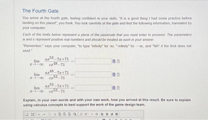 Solved The Fourth Gate You arrive at the fourth gate, | Chegg.com
