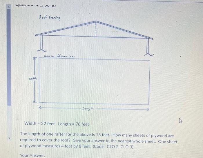 Solved Height =3 feet Width =24 feet Overhang =3 feet What | Chegg.com