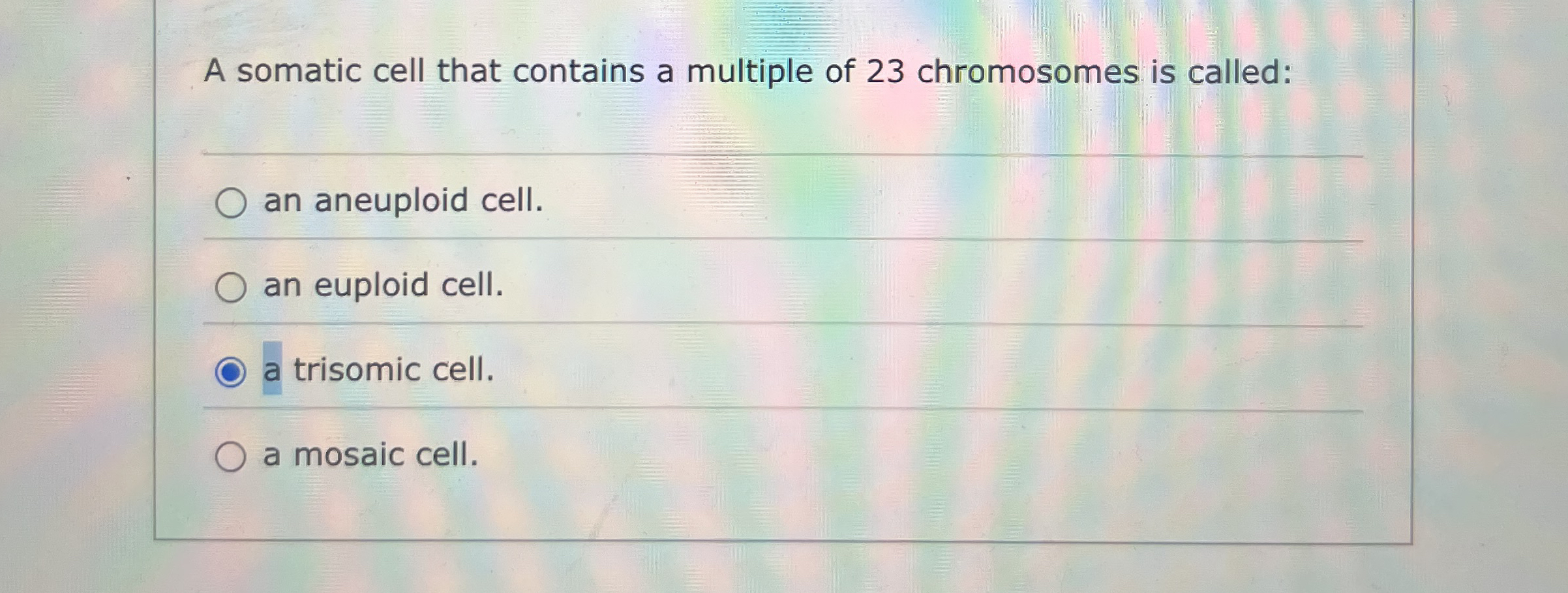 Solved A somatic cell that contains a multiple of 23 | Chegg.com