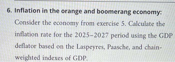 6. Inflation in the orange and boomerang economy: | Chegg.com