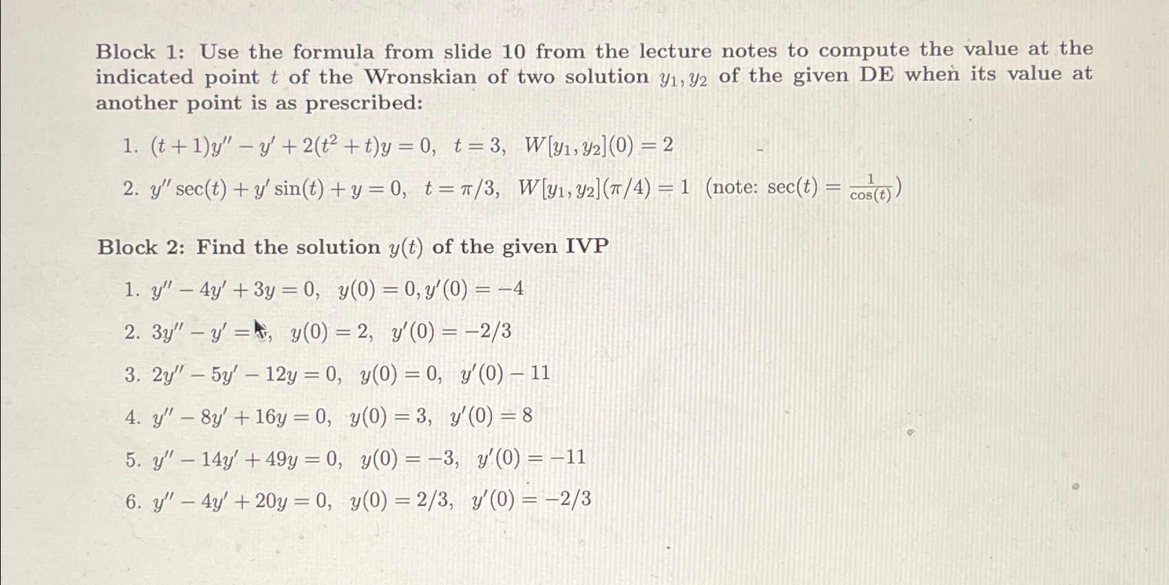 Solved Block 1: Use the formula from slide 10 ﻿from the | Chegg.com