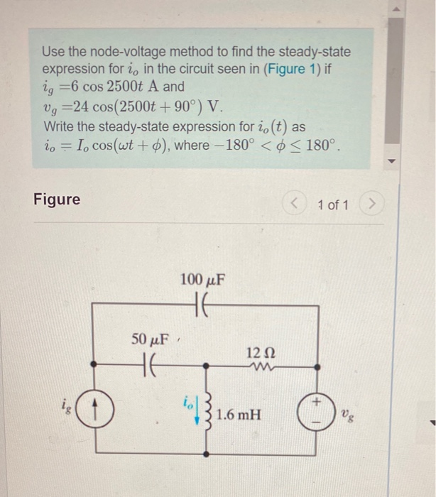 Solved Use the node-voltage method to find the steady-state | Chegg.com