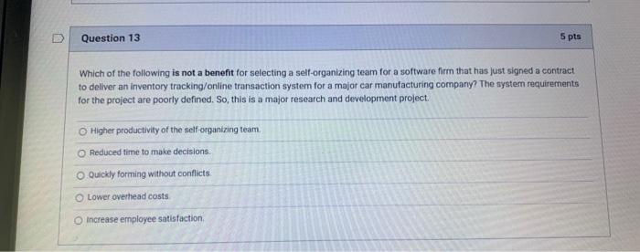 Solved Which of the following is not a benefit for selecting | Chegg.com