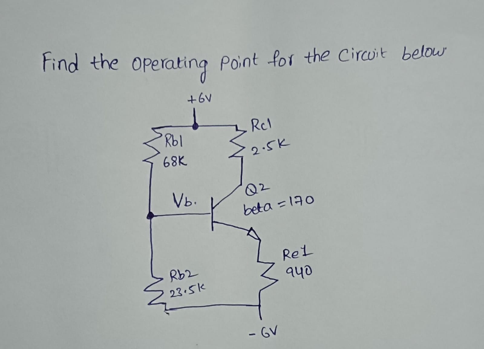 Find the operating point for the circuit below | Chegg.com