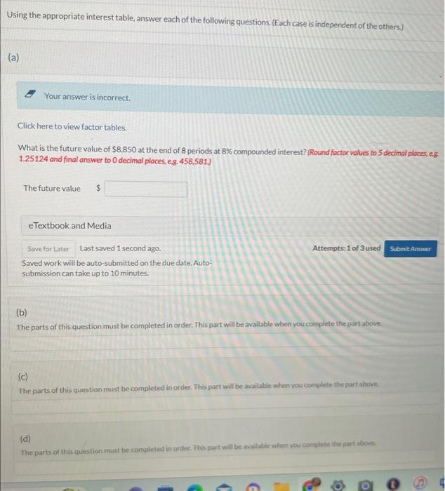Solved Using the appropriate interest table, answer each of | Chegg.com