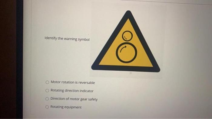 Solved Identify the warning symbol Motor rotation is | Chegg.com
