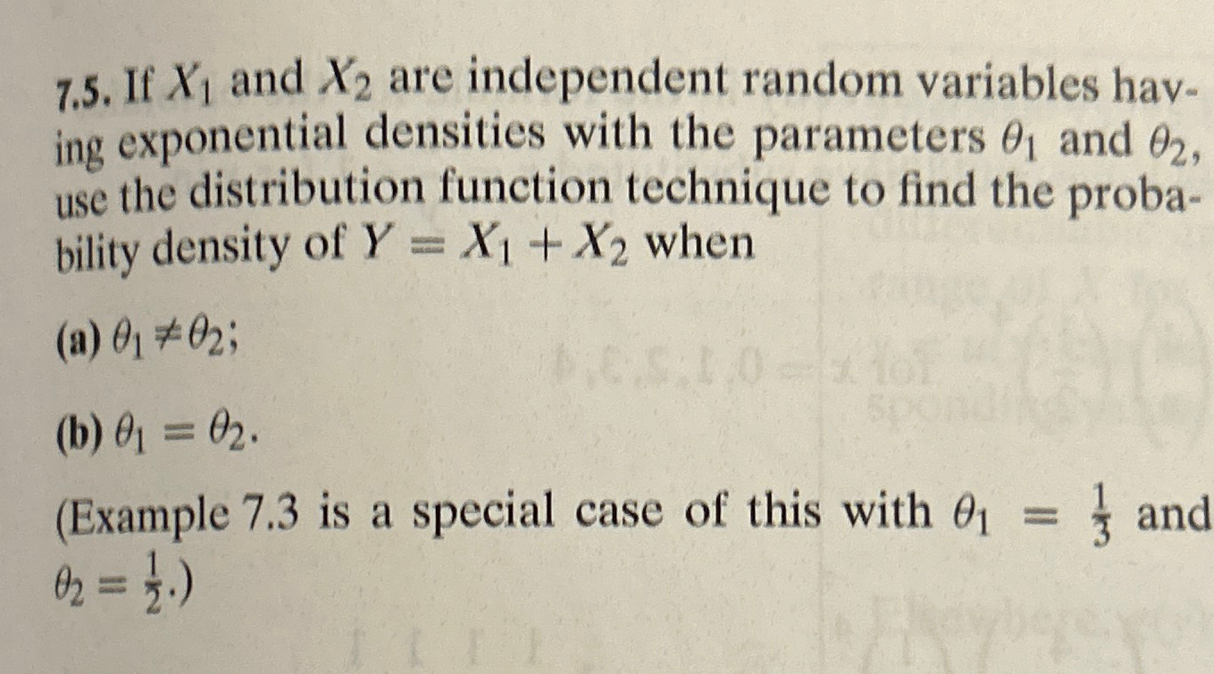 Solved 7.5. ﻿If x1 ﻿and x2 ﻿are independent random variables | Chegg.com