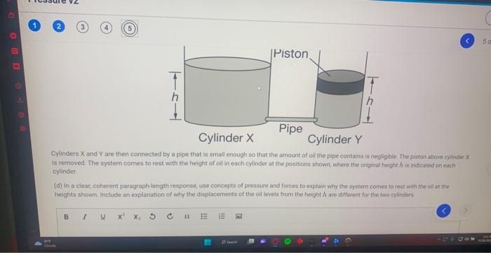 Solved Cylinders X and Y are then connected by a ploe that | Chegg.com