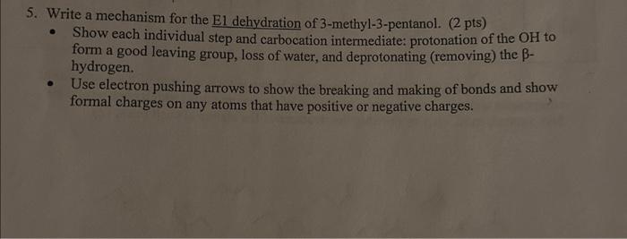 Solved Write a mechanism for the E1 dehydration of | Chegg.com Solved Write a mechanism for the E1 dehydration of | Chegg.com