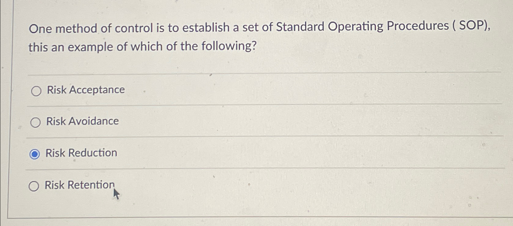 Solved One method of control is to establish a set of | Chegg.com