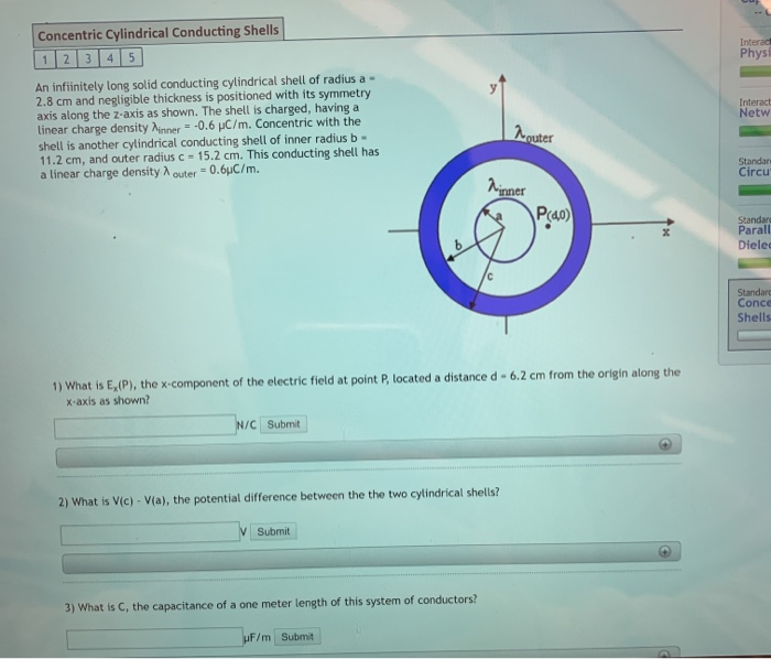 Solved Phy Concentric Cylindrical Conducting Shells 1 2 3 4 | Chegg.com
