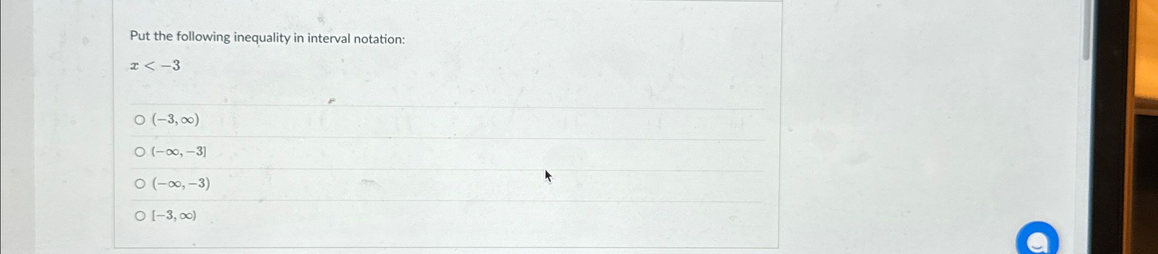 Solved Put the following inequality in interval | Chegg.com