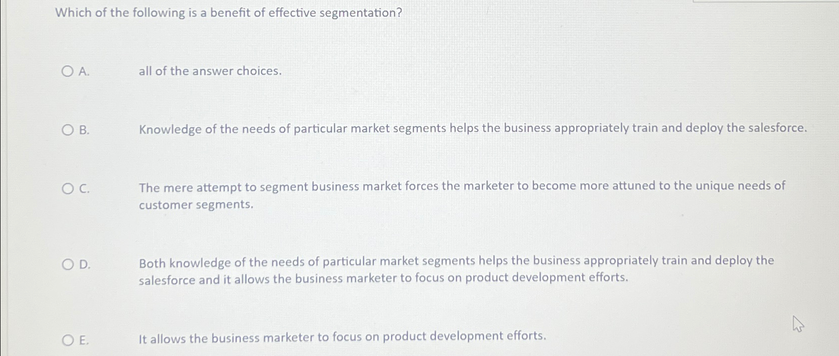 Solved Which of the following is a benefit of effective | Chegg.com