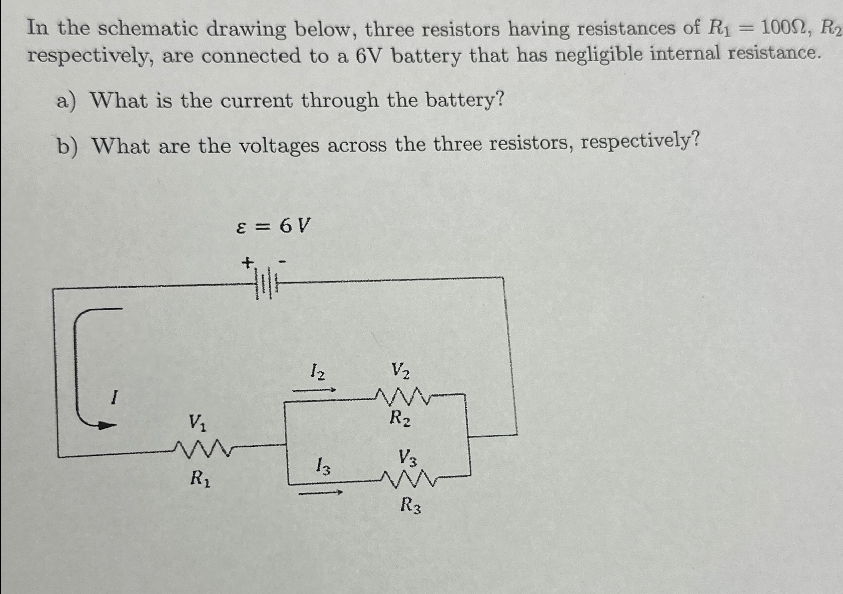 In the schematic drawing below, three resistors | Chegg.com