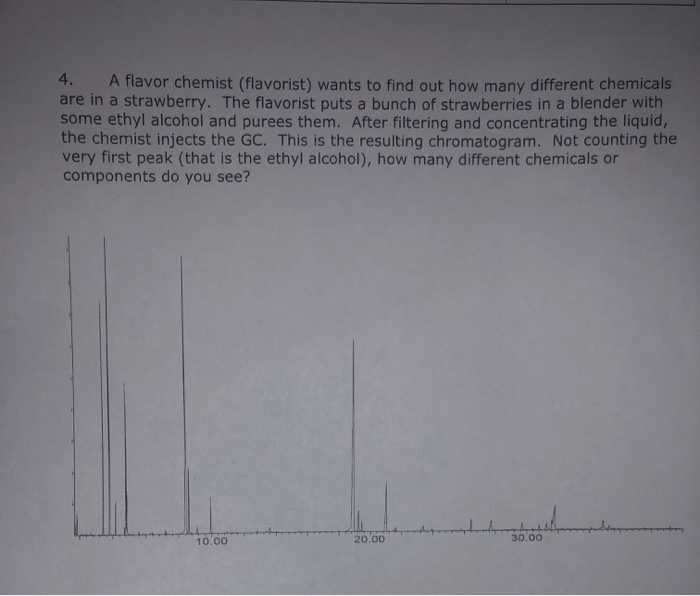Solved 4. A flavor chemist (flavorist) wants to find out how | Chegg.com