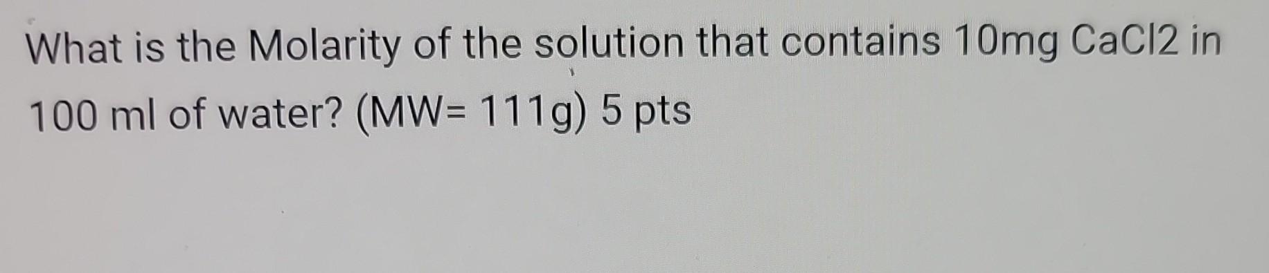 Solved What is the Molarity of the solution that contains | Chegg.com