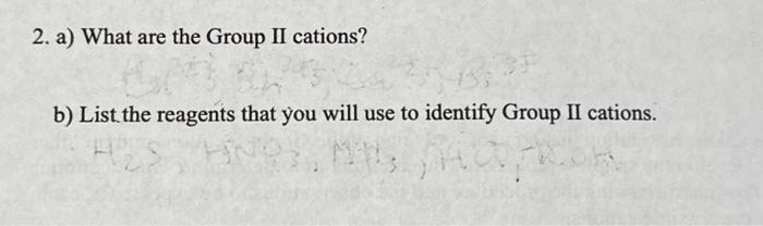 Solved 2. a) What are the Group II cations? Bi3F b) List the | Chegg.com