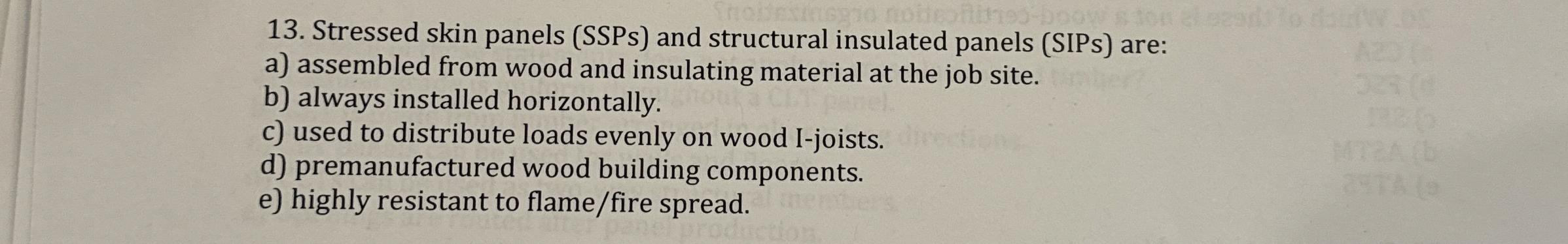 Solved Stressed skin panels (SSPs) ﻿and structural insulated | Chegg.com