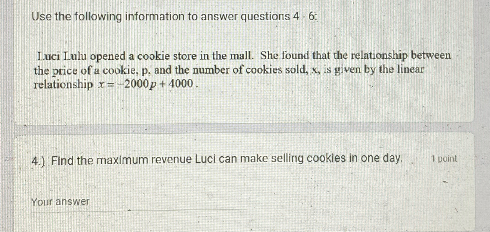 Solved Use the following information to answer questions 4-6 | Chegg.com