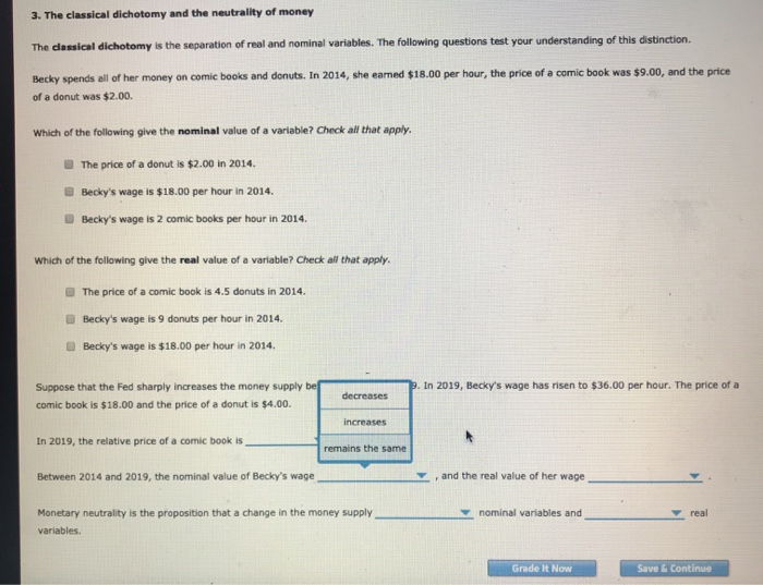 Solved 3. The classical dichotomy and the neutrality of | Chegg.com