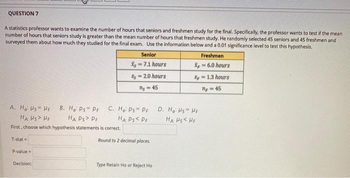 Solved answer question number 7 & write a statement that | Chegg.com