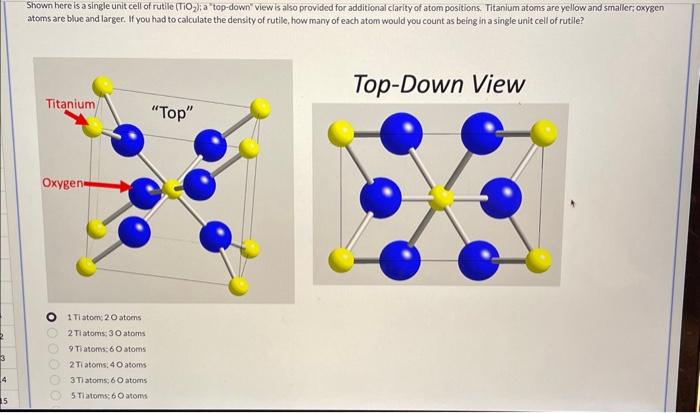 Solved Shown here is a single unit cell of rutile (TiO 2);a∗ | Chegg.com