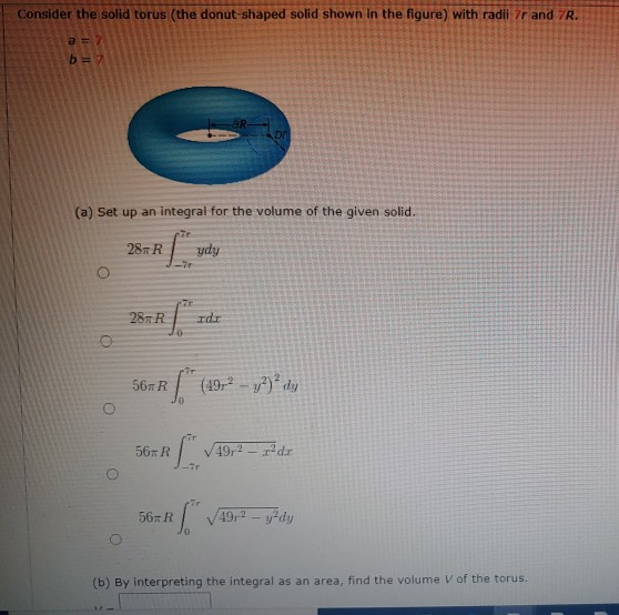 Solved Consider the solid torus (the donut-shaped solid | Chegg.com