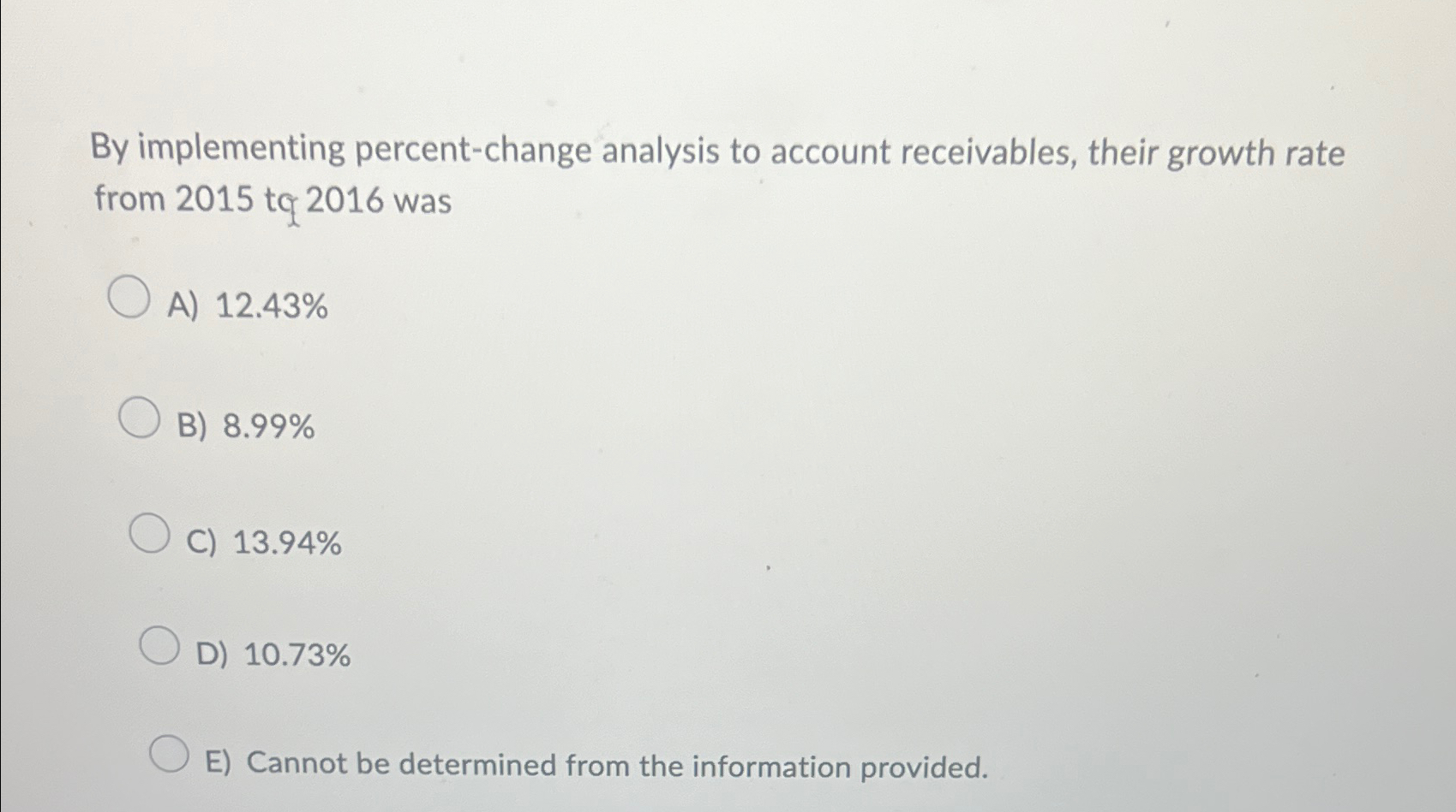 Solved By implementing percent-change analysis to account | Chegg.com