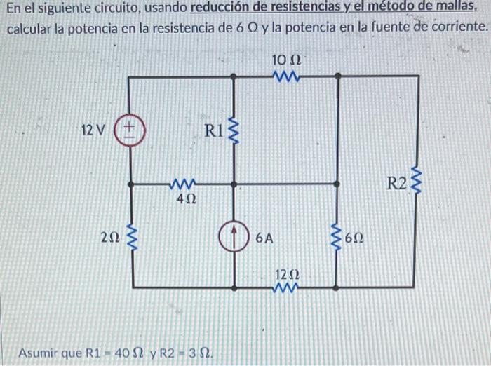 Solved En el siguiente circuito, usando reducción de | Chegg.com