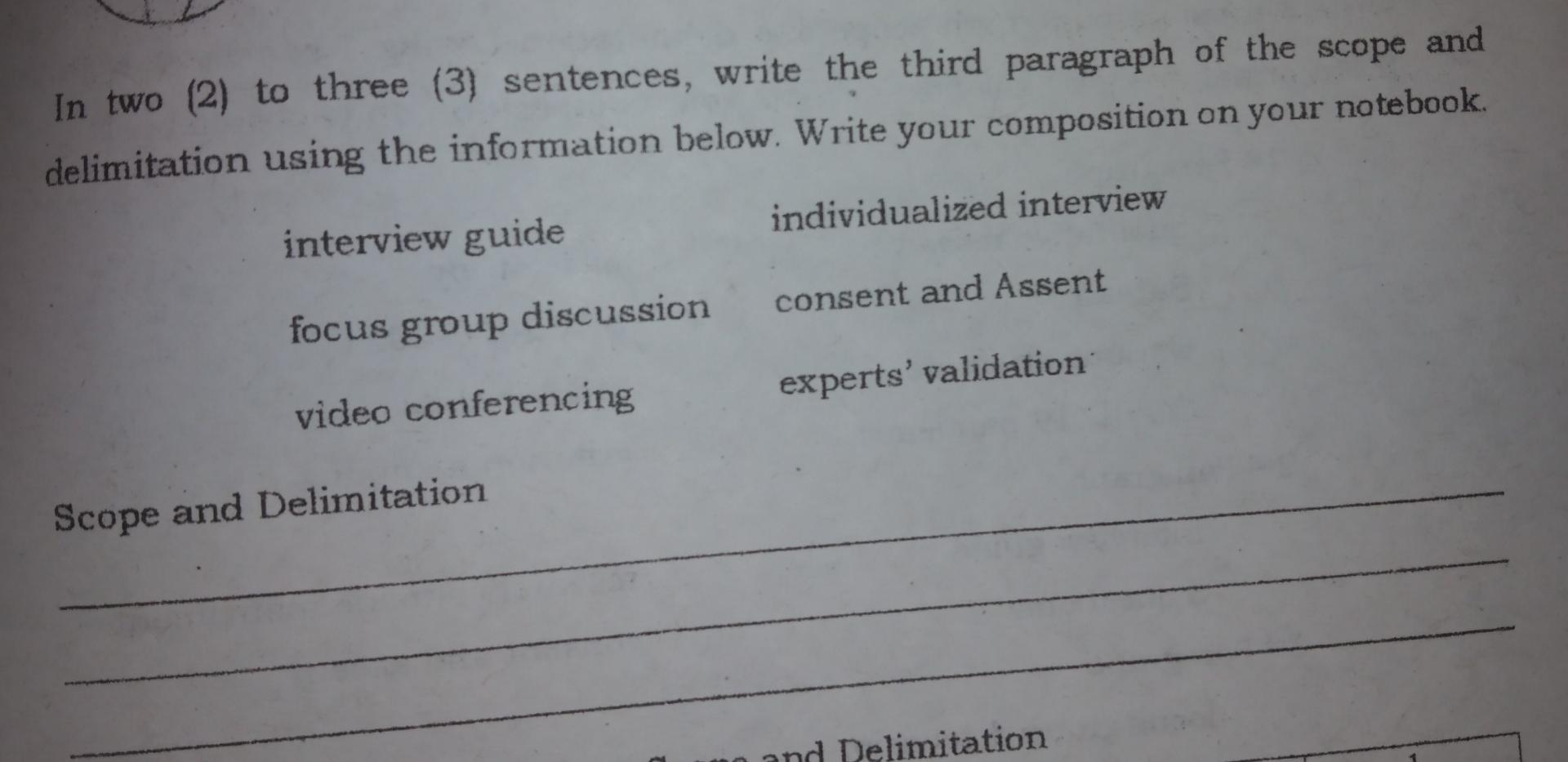 Solved In two (2) to three (3) sentences, write the second | Chegg.com
