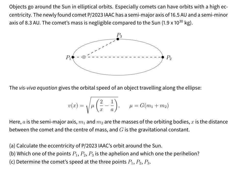 Solved Objects go around the Sun in elliptical orbits. | Chegg.com