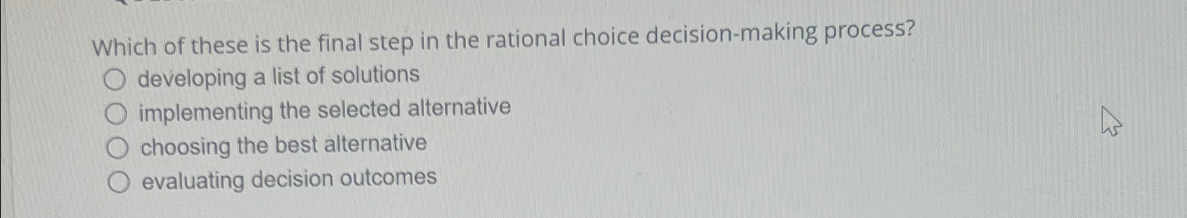 Solved Which of these is the final step in the rational | Chegg.com
