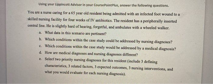 Solved Using your Lippincott Advisor in your Course | Chegg.com