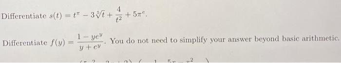 Solved 4 Differentiate s(t) = t˜ − 3√√t + t2 Differentiate | Chegg.com