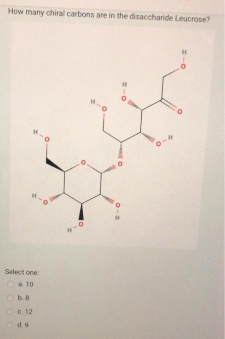 Solved How many chiral carbons are in the disaccharide | Chegg.com