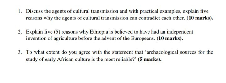 1. Discuss the agents of cultural transmission and | Chegg.com