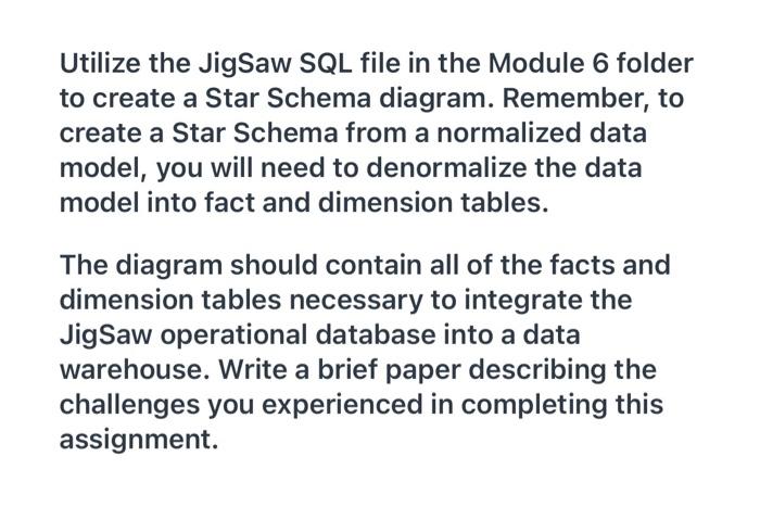 how do i go about creating a star Schema diagram on | Chegg.com