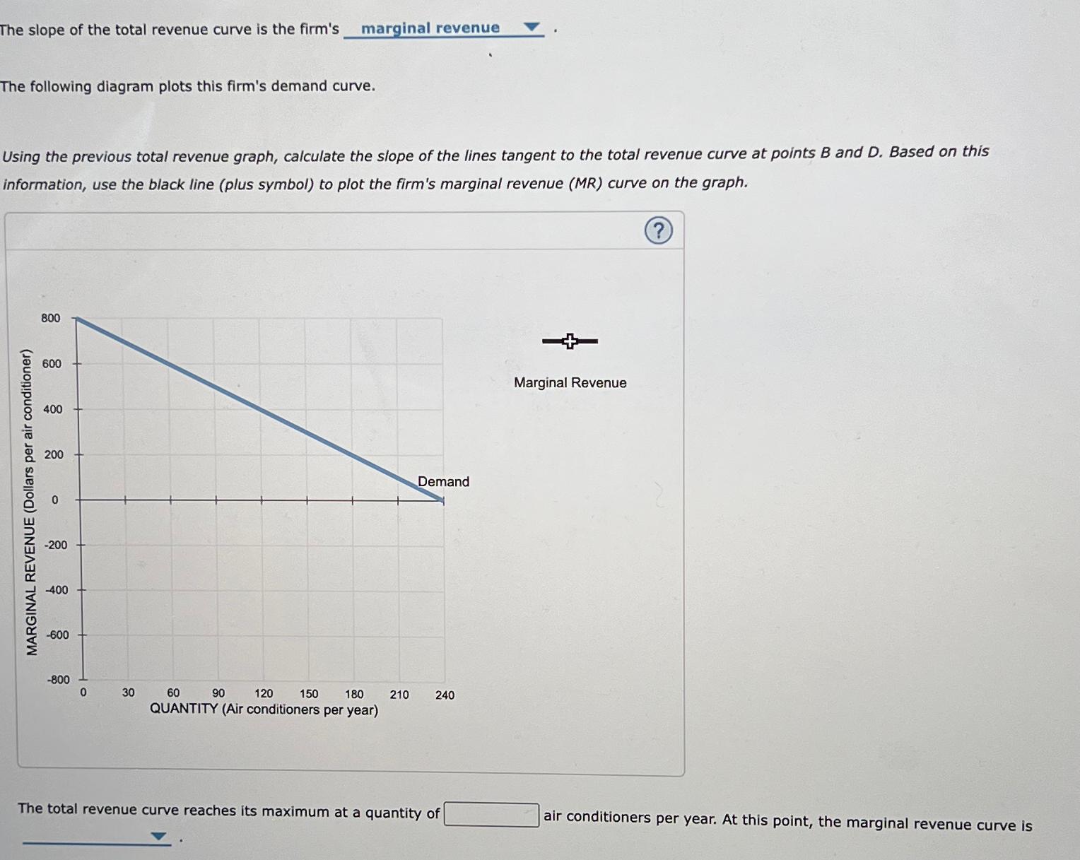 Solved The slope of the total revenue curve is the firm's | Chegg.com