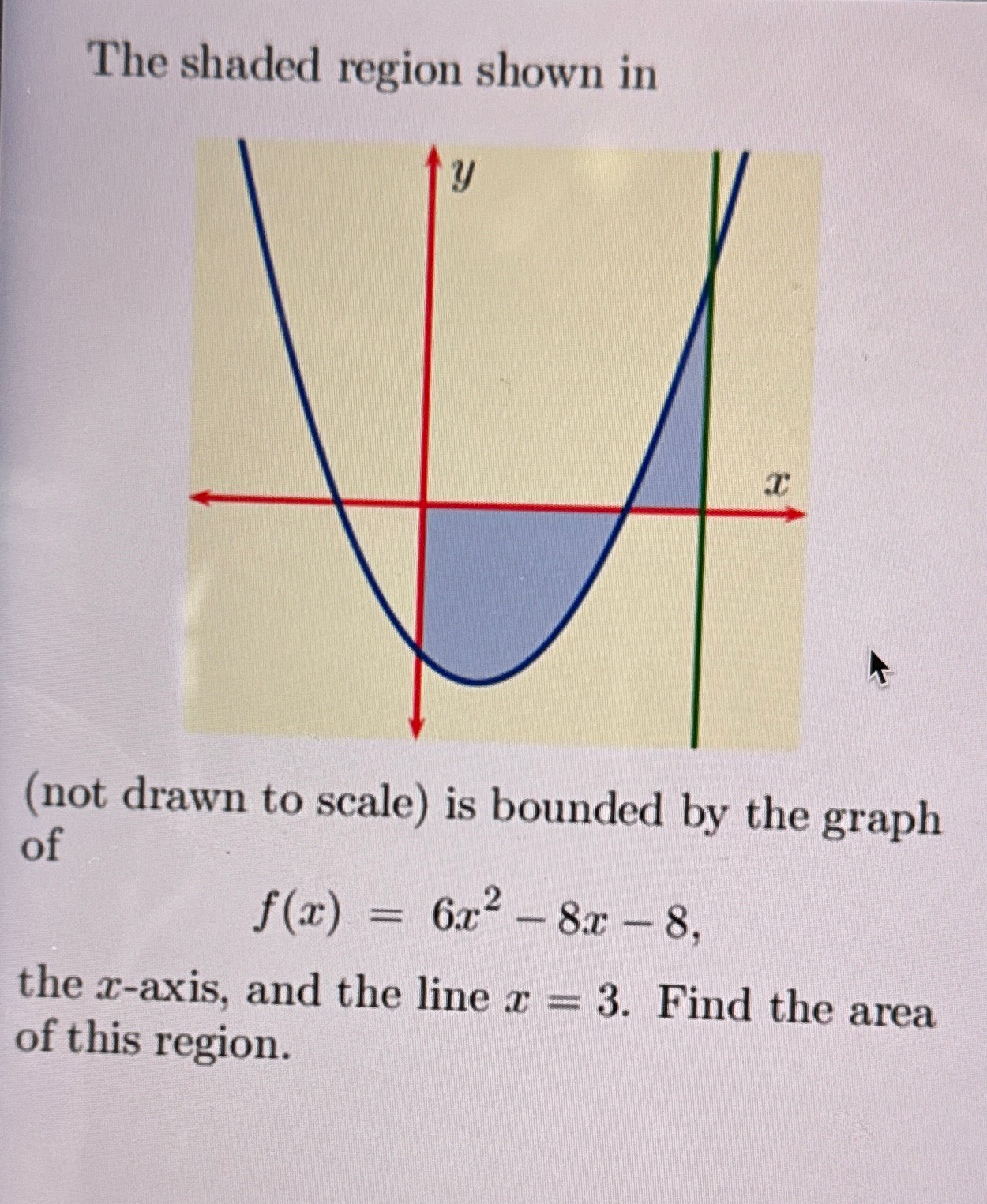 Solved The shaded region shown in(not drawn to scale) ﻿is | Chegg.com