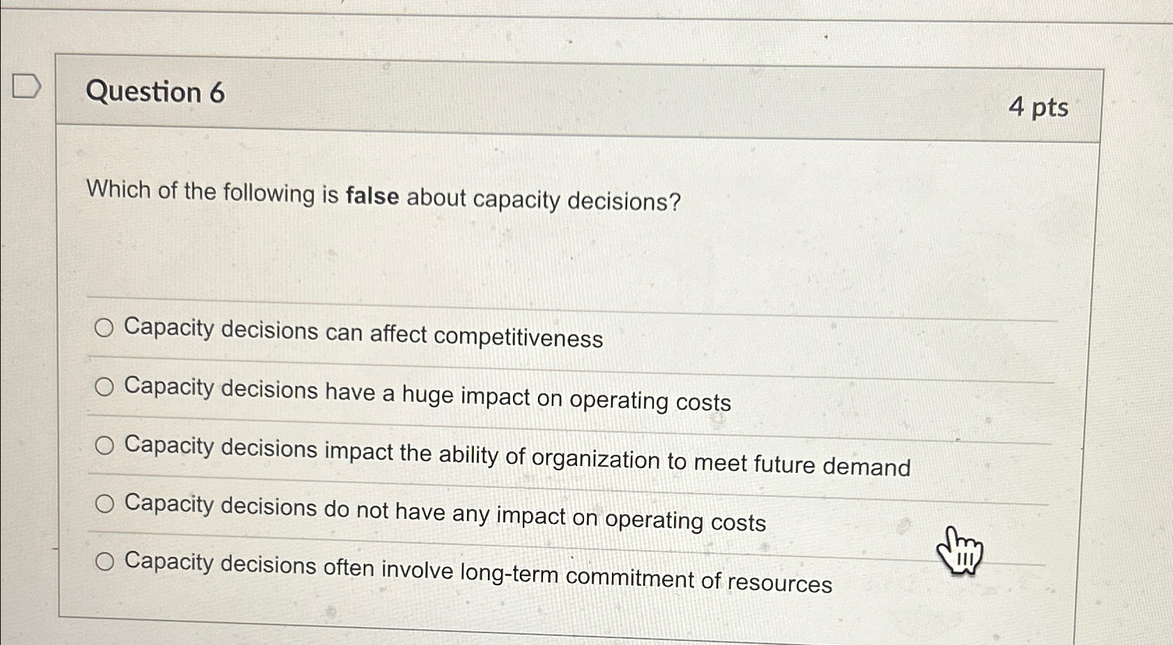 Solved Question 64 ﻿ptsWhich of the following is false about | Chegg.com