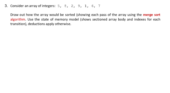 Solved 3. ﻿Consider an array of integers: | Chegg.com