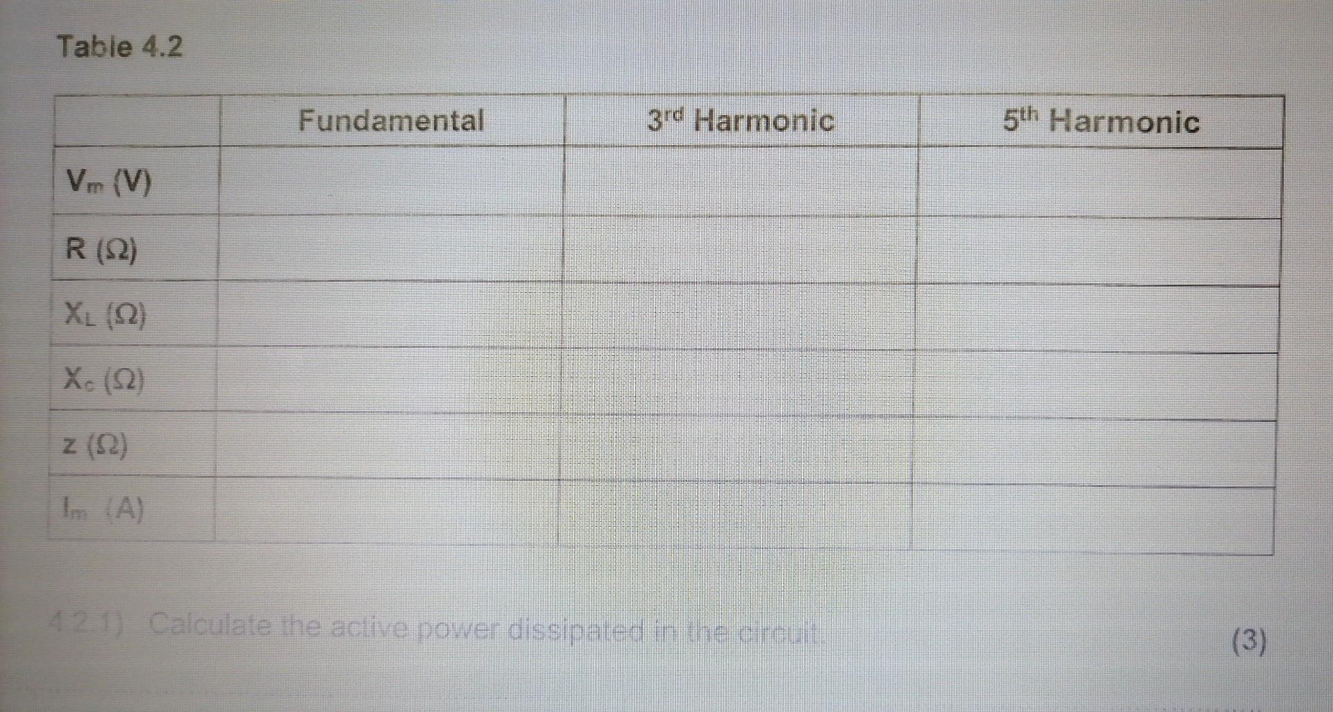 Solved 4.2) Tabulate (fully) Table 4.2 using the above given | Chegg.com