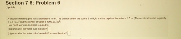 Solved Section 7 6: Problem 6(1 ﻿point)A clecular swimming | Chegg.com