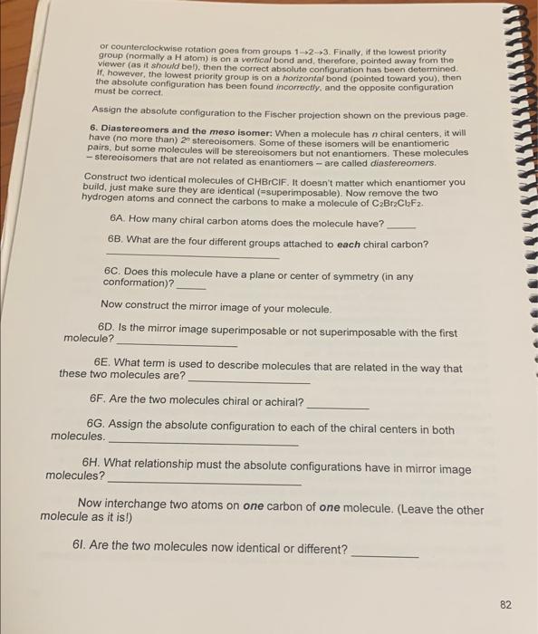Solved 3F. Are these models chiral? The models you have just | Chegg.com