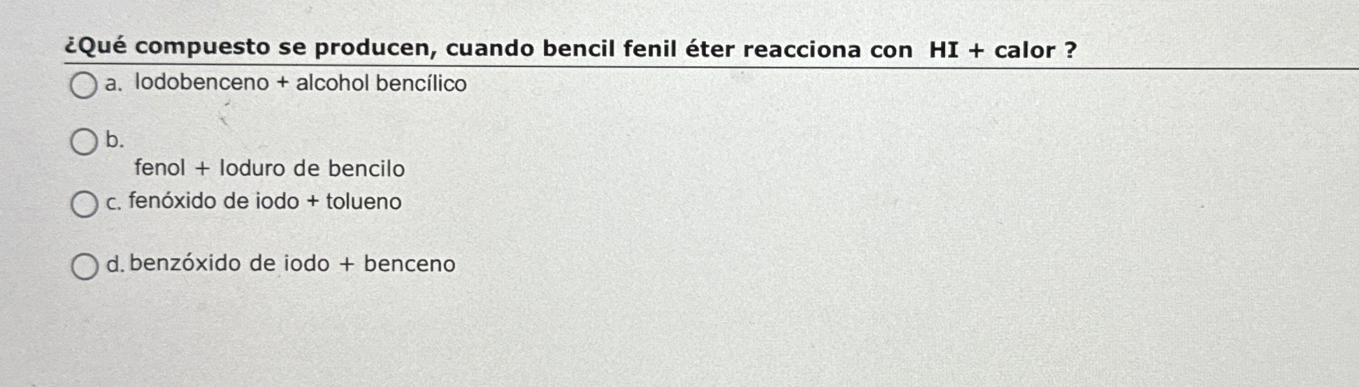 Solved ¿Qué ﻿compuesto se producen, cuando bencil fenil éter | Chegg.com