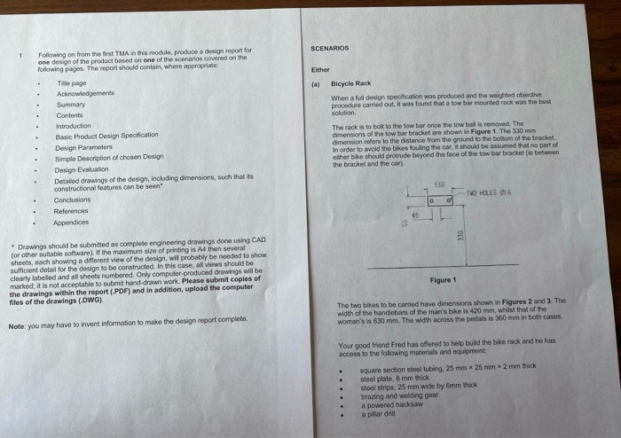 This TMA will form the basis of a design project | Chegg.com
