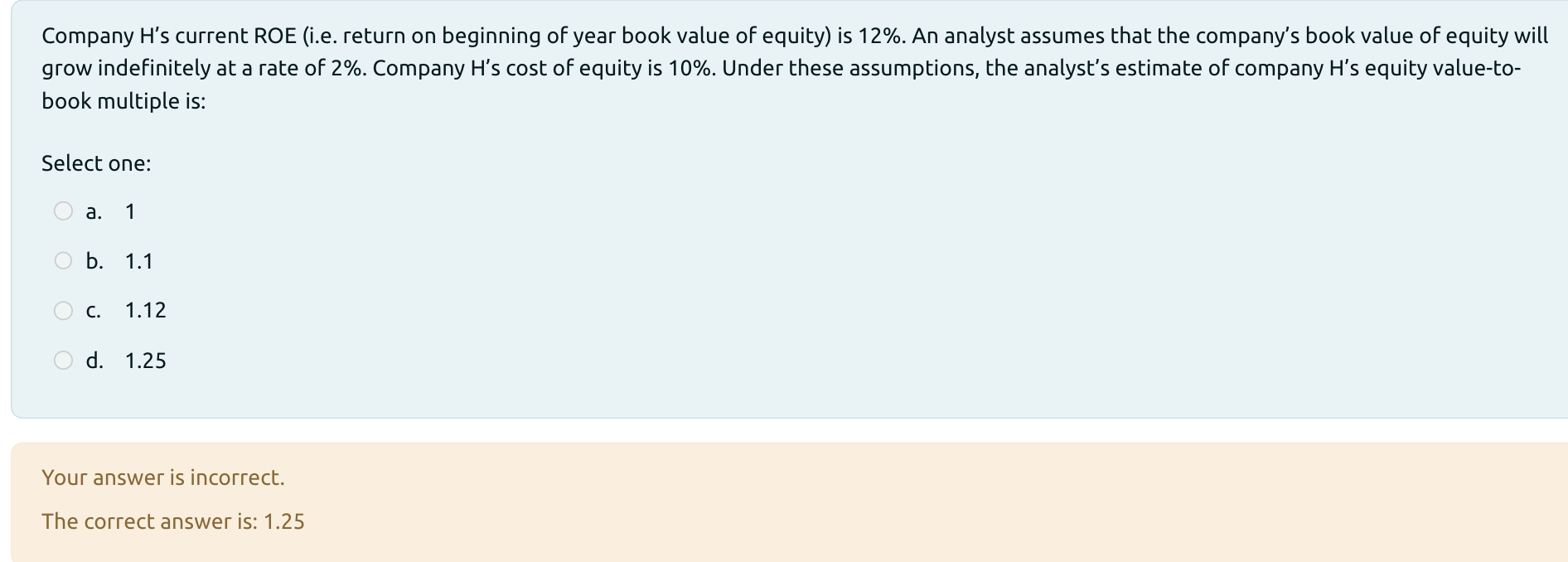 Solved Company H's current ROE (i.e. ﻿return on beginning of | Chegg.com
