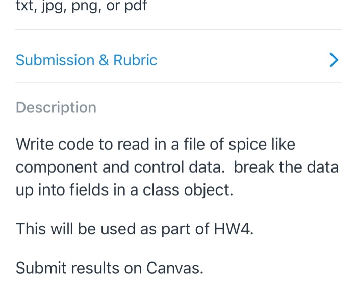 Solved txt, jpg, png, or pdf Submission & Rubric Description | Chegg.com