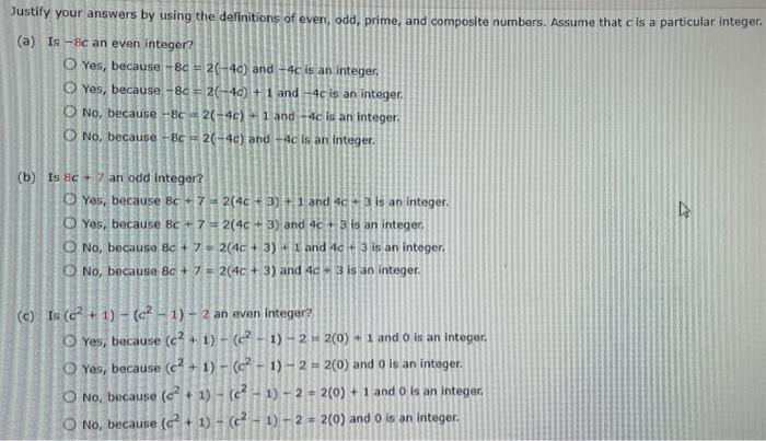 Solved Justify your answers by using the definitions of | Chegg.com